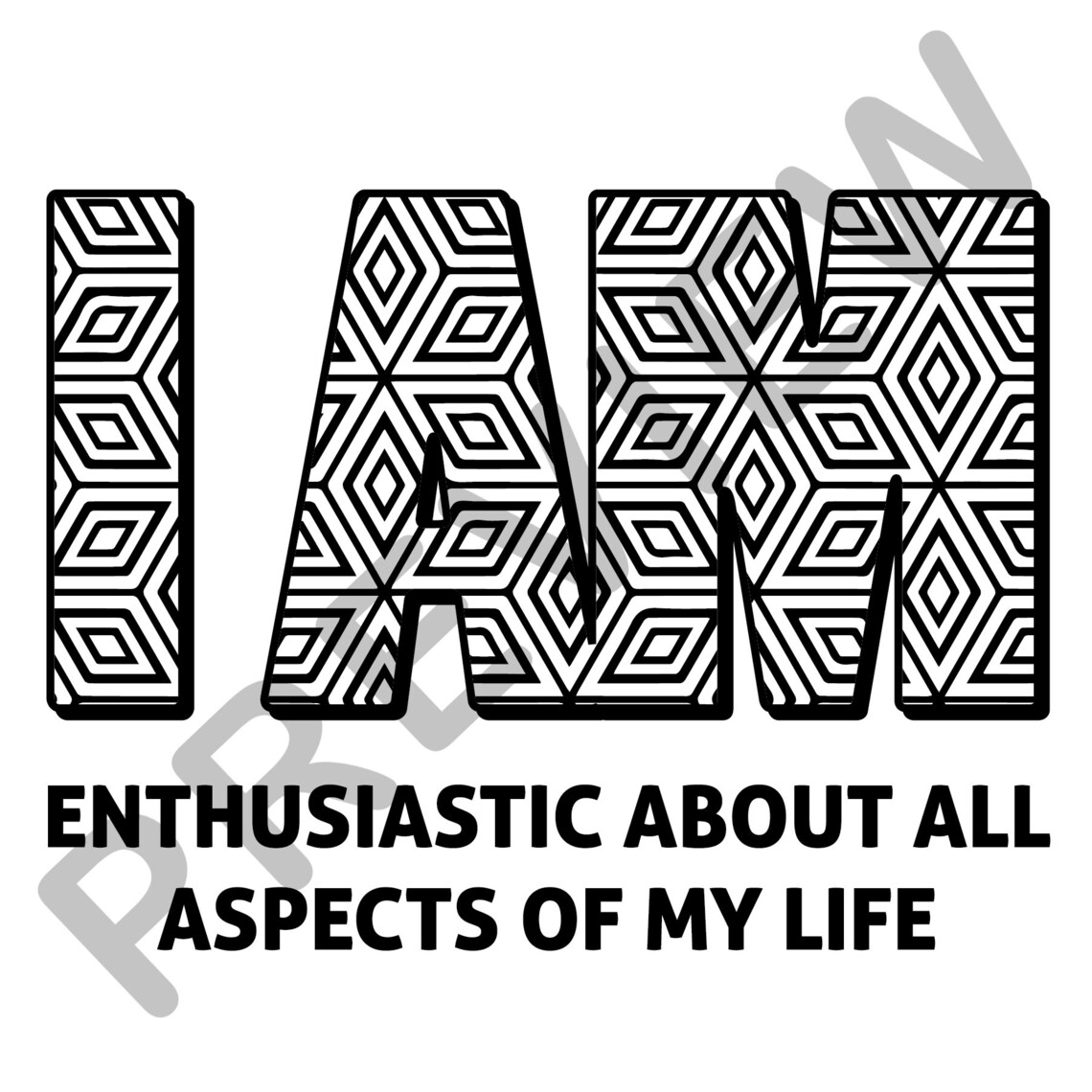 Printable Affirmation • I AM Enthusiastic About All Aspects of My Life ...