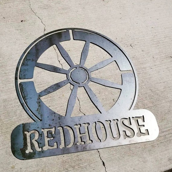 Wagon Wheel Metal Sign | Etsy
