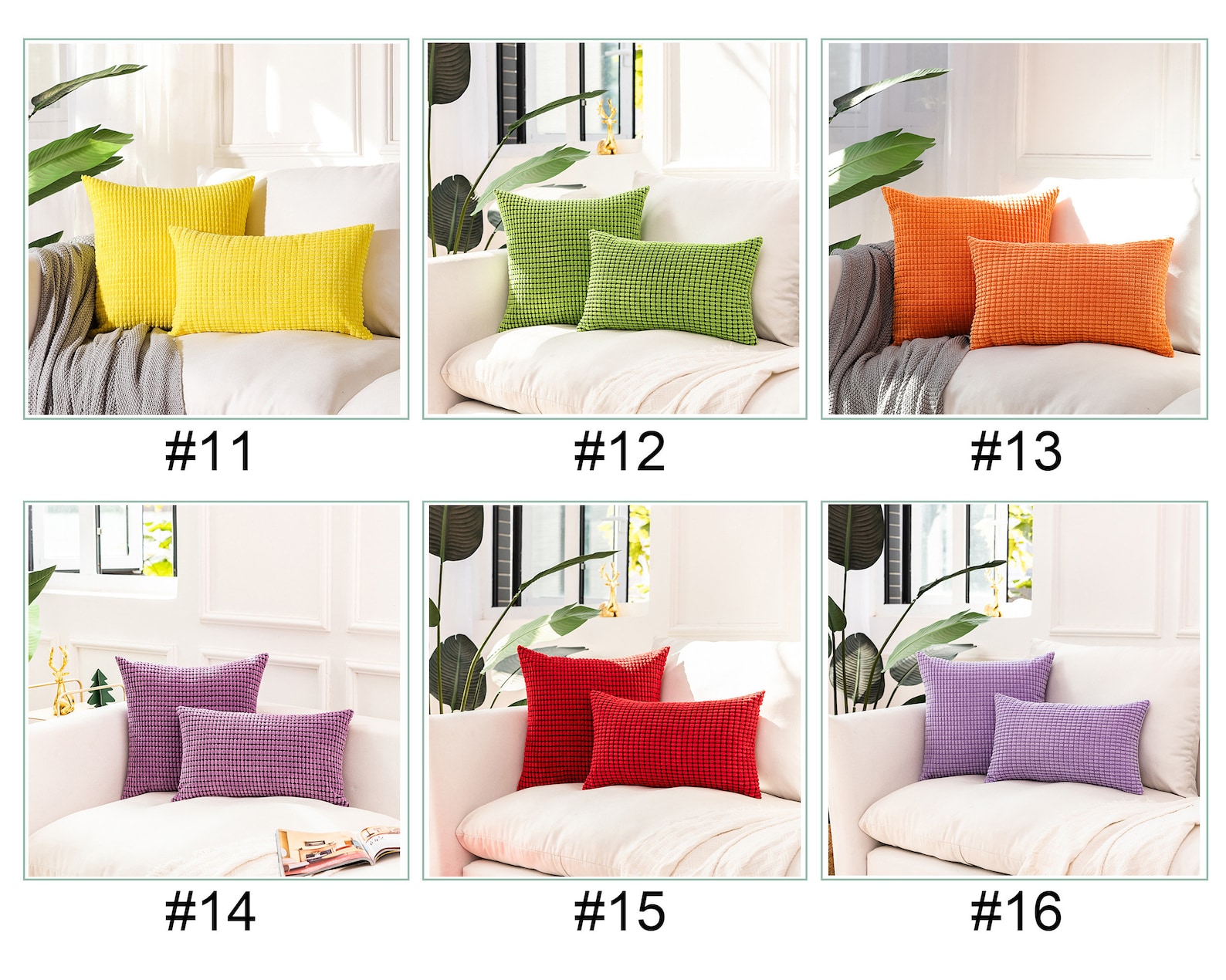 Solid Color Throw Pillow Cover / Corduroy Throw Pillows / Soft - Etsy