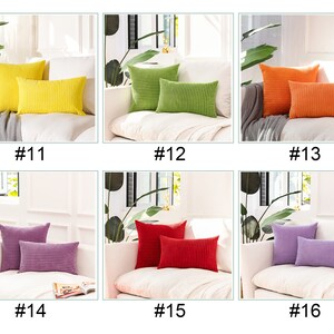 Solid Color Throw Pillow Cover / Corduroy Throw Pillows / Soft - Etsy