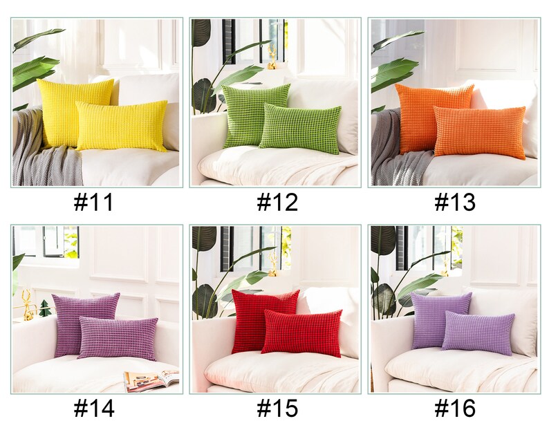 Solid Color Throw Pillow Cover / Corduroy Throw Pillows / Soft - Etsy