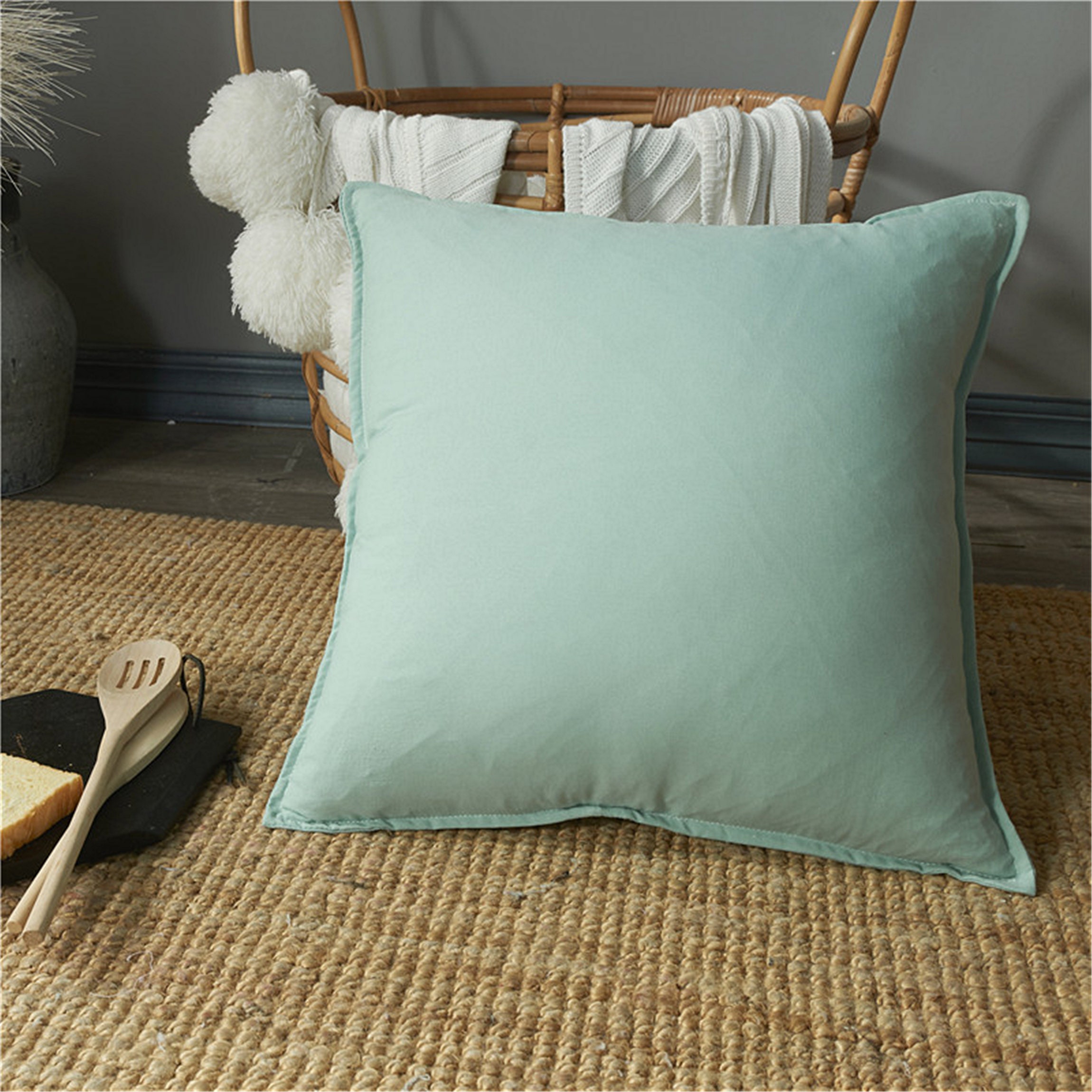 Solid color edging Throw Pillow covers 18 x 18Gray series | Etsy