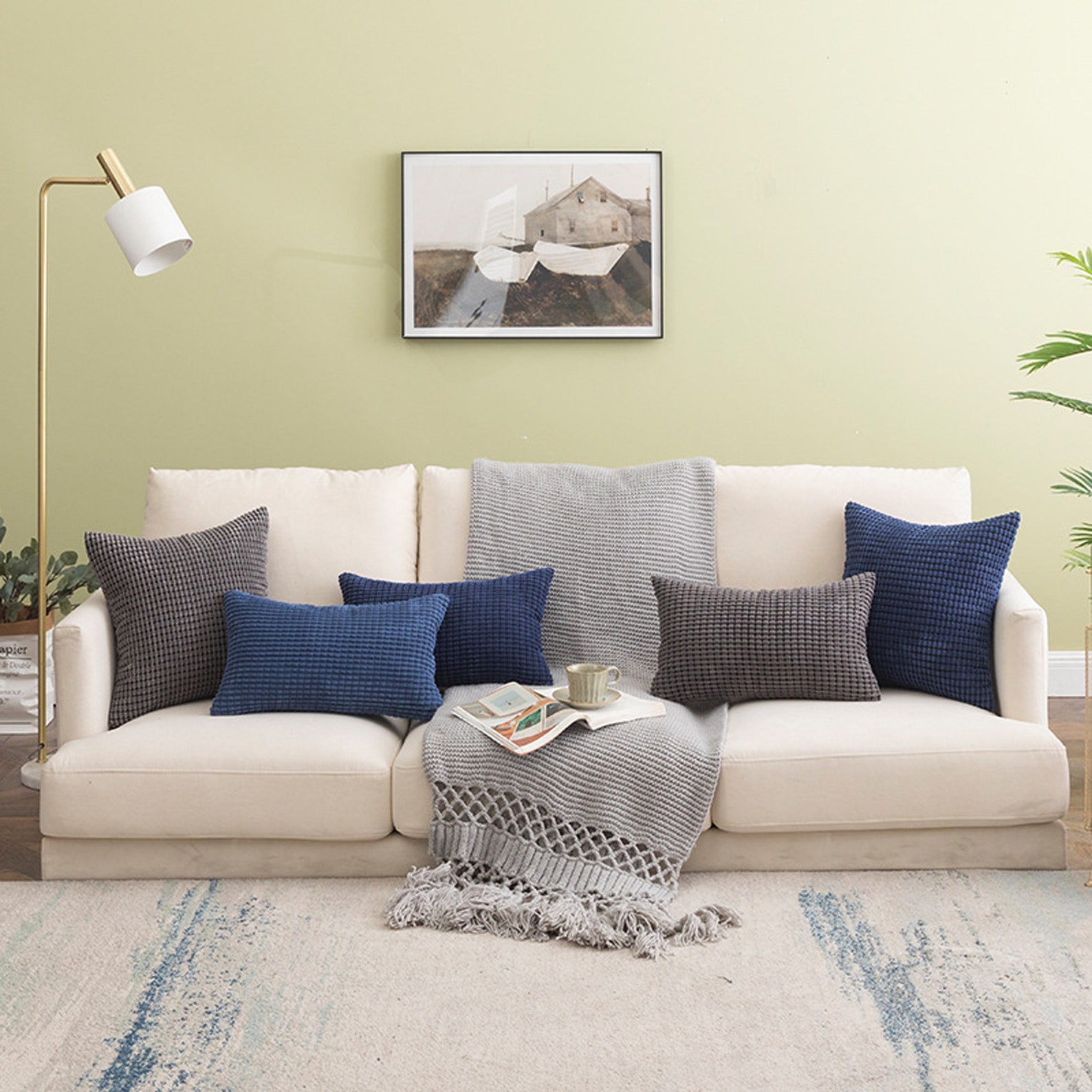 Solid Color Throw Pillow Cover / Corduroy Throw Pillows / Soft - Etsy