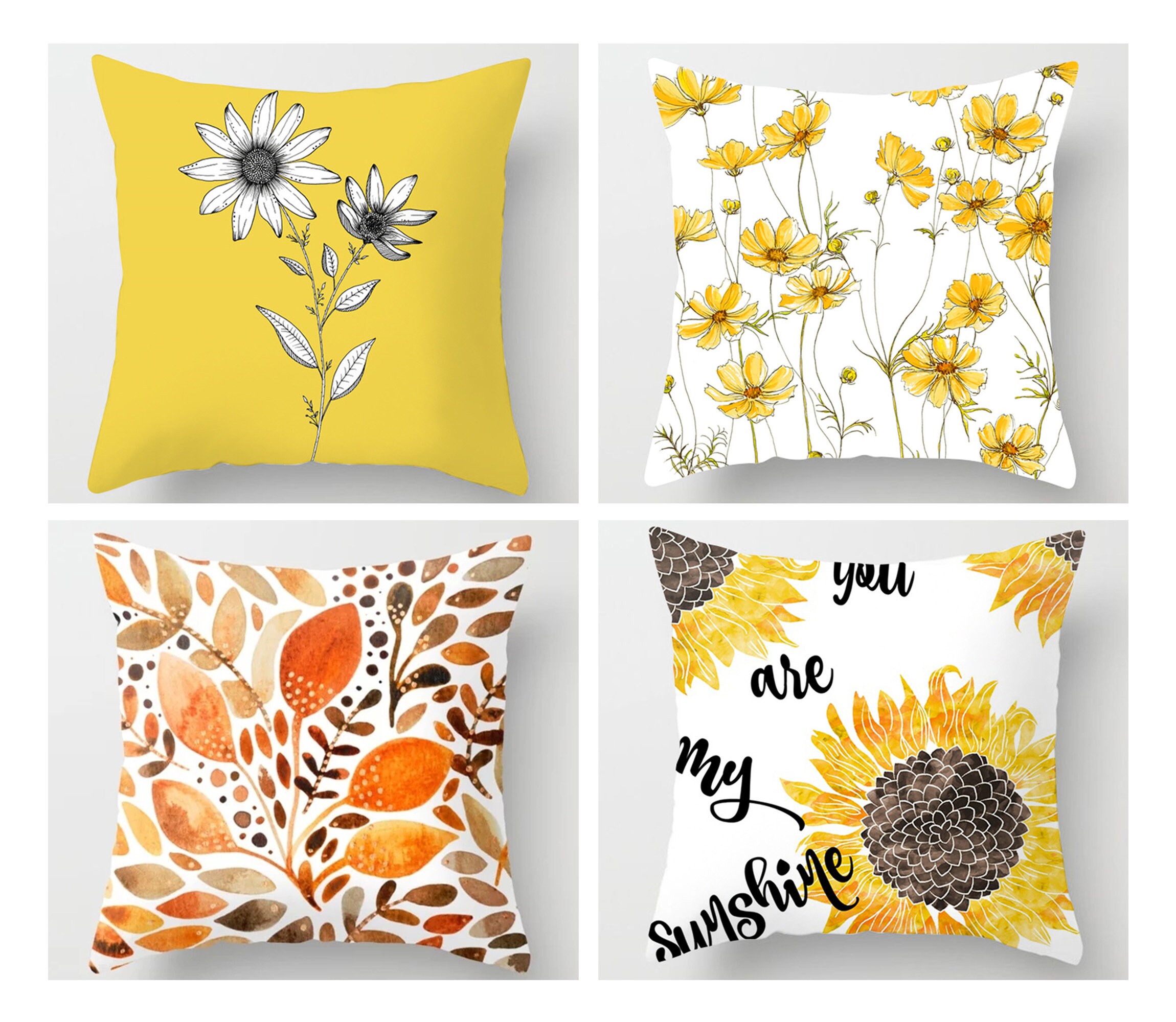 Set of 4 Pillow Covers Fallfloral16 X 1618 X 1820 X 2024 - Etsy
