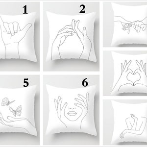 White Stick Figure Pillow Covers 16 X 16 18 X 18 20 X - Etsy