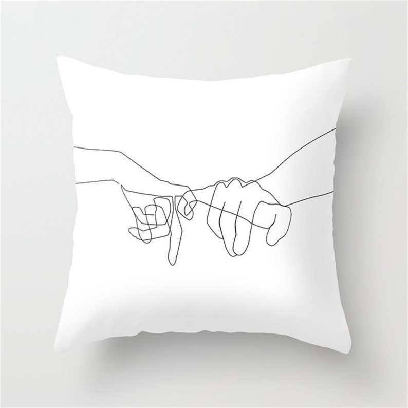 White Stick Figure Pillow Covers 16 X 16 18 X 18 20 X - Etsy