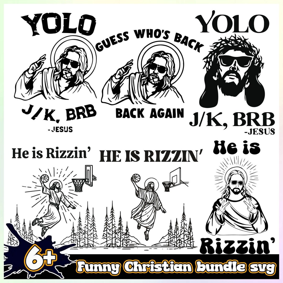 Funny Jesus SVG for Christian Yolo Brb, Funny Christian, Church Shirt ...