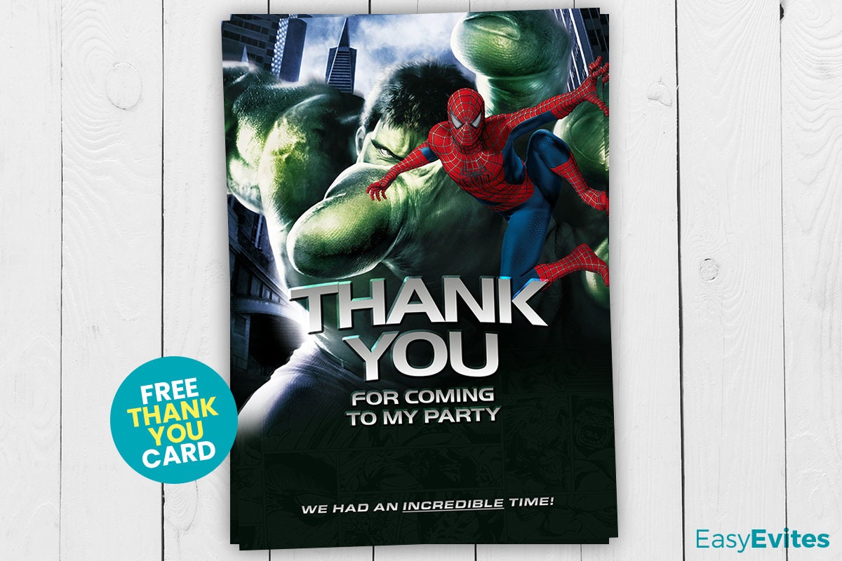 Hulk Invitation, Hulk Party, Spiderman, Hulk Birthday, Birthday ...