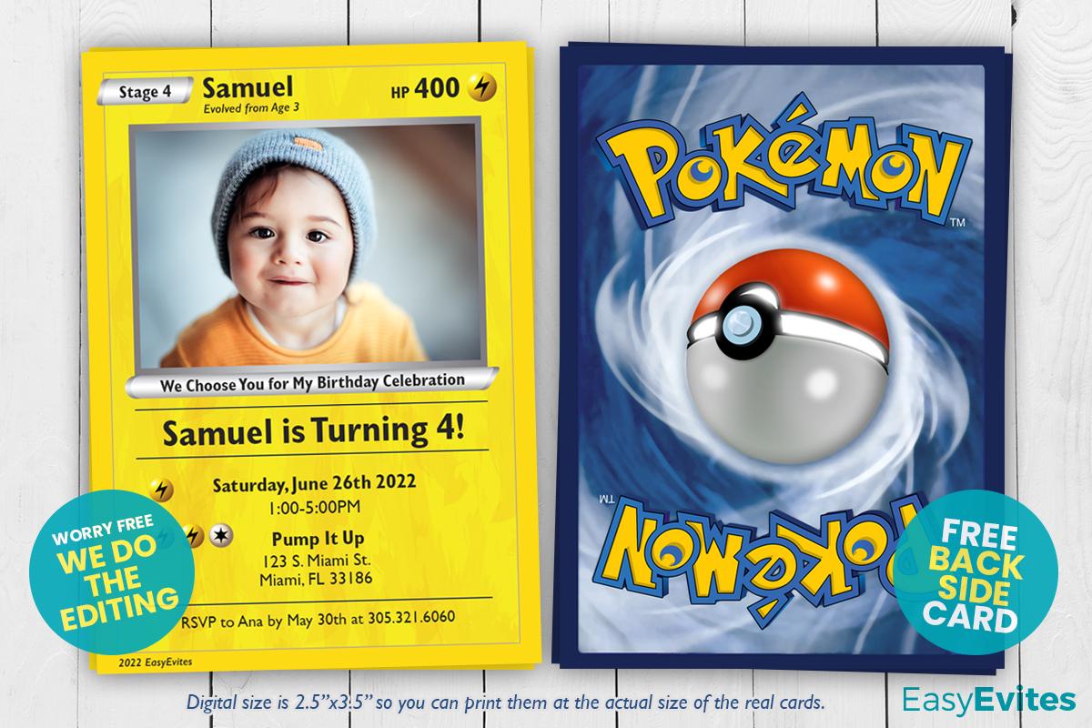 Pokemon Personalized Birthday Cards Printable