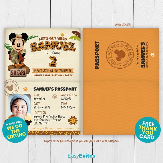 Passport Safari Invitations