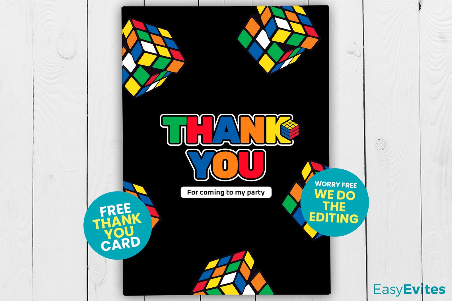 Rubik's Cube Digital Birthday Invitation - Etsy