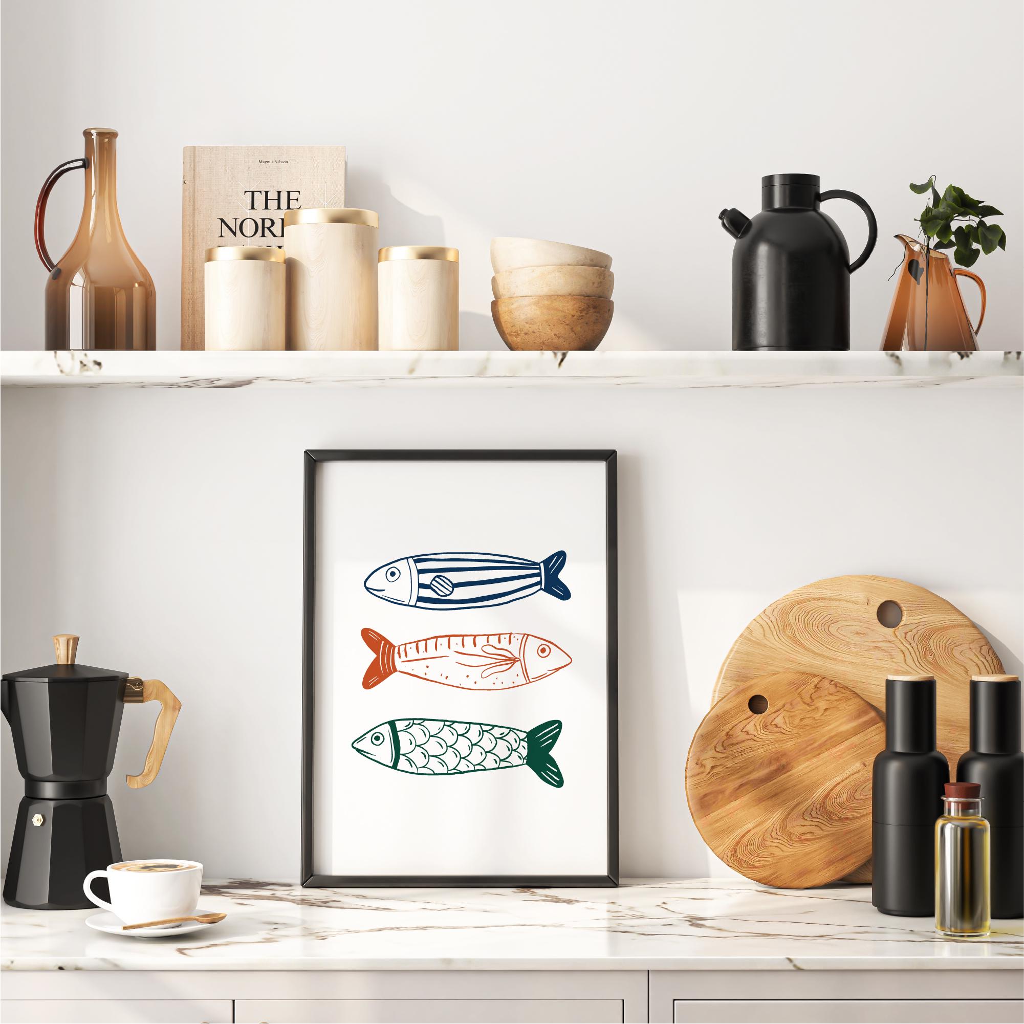 Sardines Line Art Clipart: Vintage Fish SVG, PNG, Editable in Canva ...