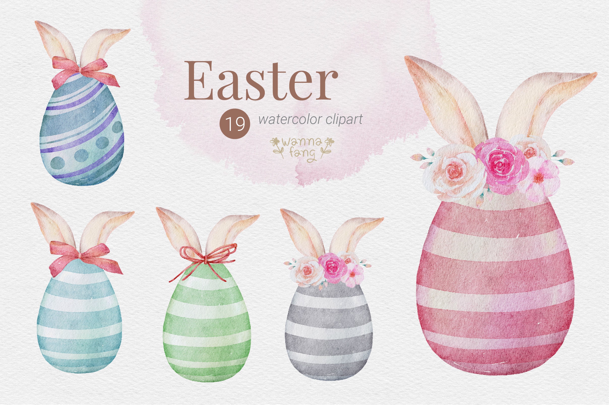 Watercolor Easter Eggs Clipart, Instant Download, PNG - Etsy