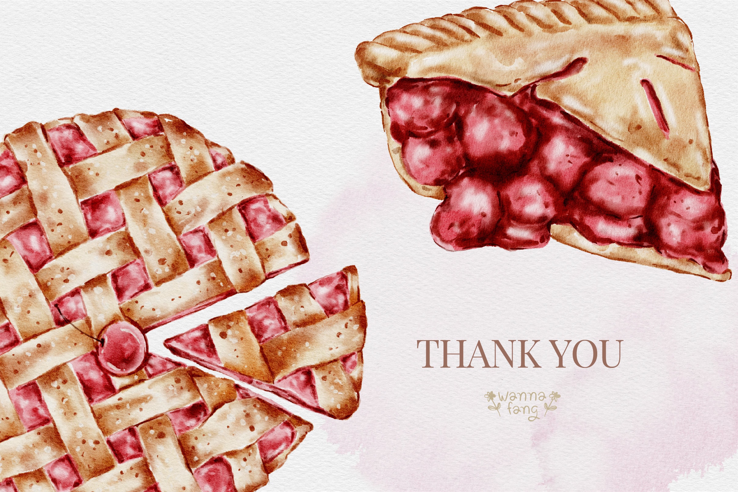 Pie Watercolor Clipart, Bakery Clipart, Breads, Bake, Instant Download ...