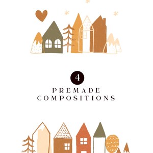 Scandinavian Houses Clipart, Winter Village Png, Scandinavian Christmas ...