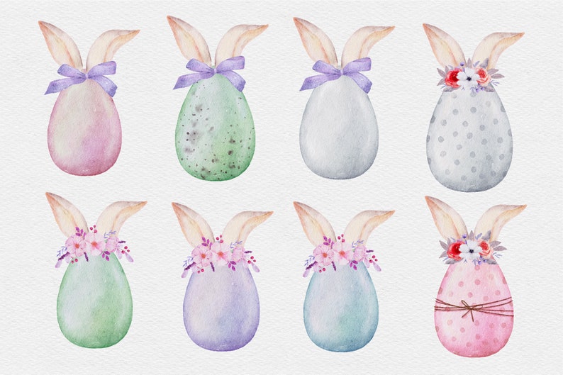 Watercolor Easter Eggs Clipart, Instant Download, PNG - Etsy