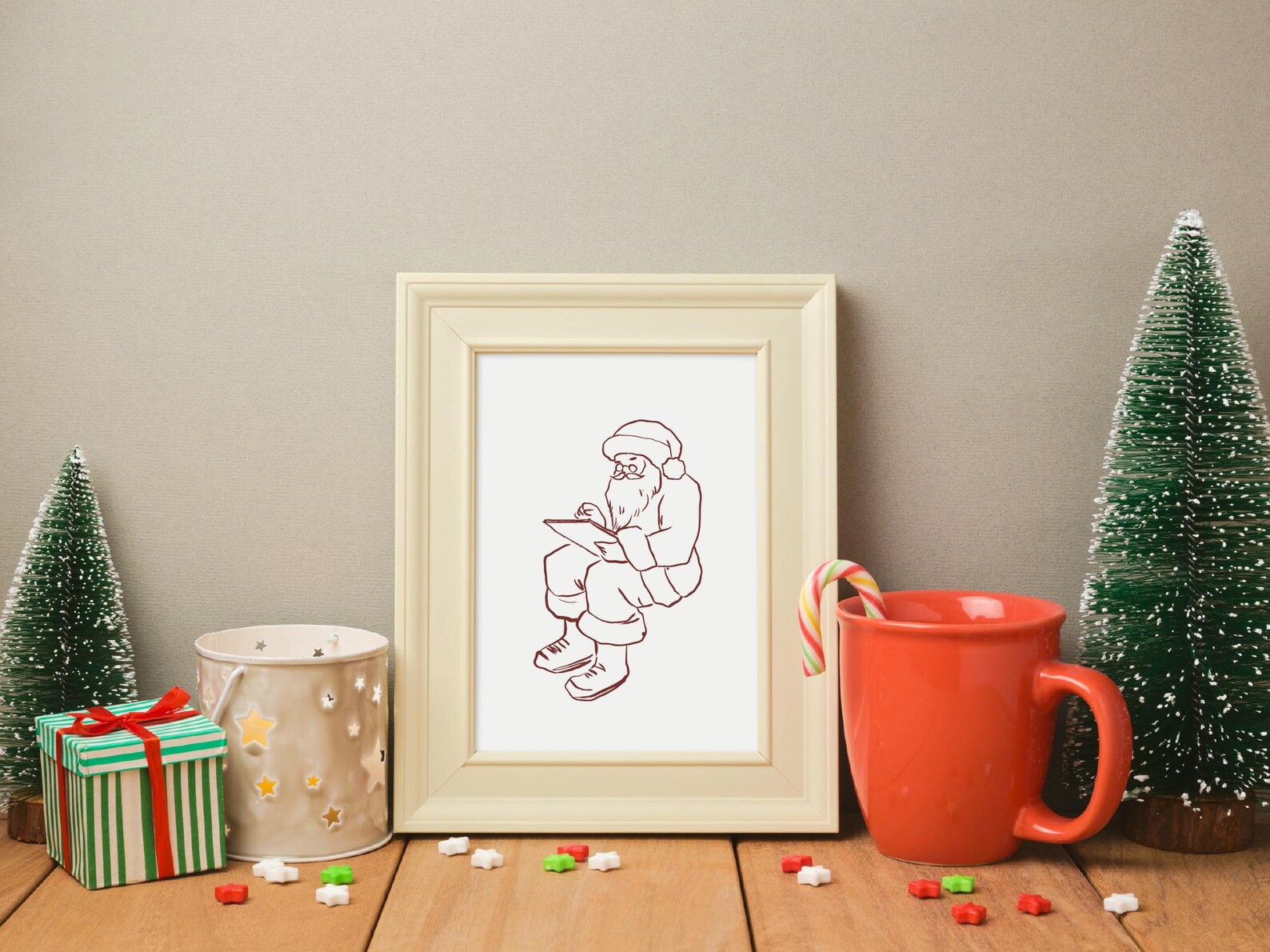 Christmas Line Art Clipart – Hand Drawn Whimsical Christmas SVG, PNG ...