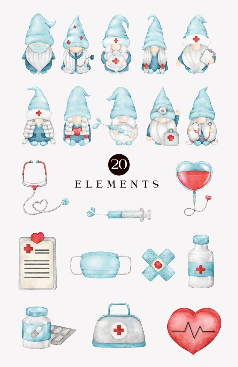 Nurse Gnome Clipart Medical Clipart Doctor Clipart Drug - Etsy