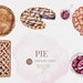 Pie Watercolor Clipart, Bakery Clipart, Breads, Bake, Instant Download ...