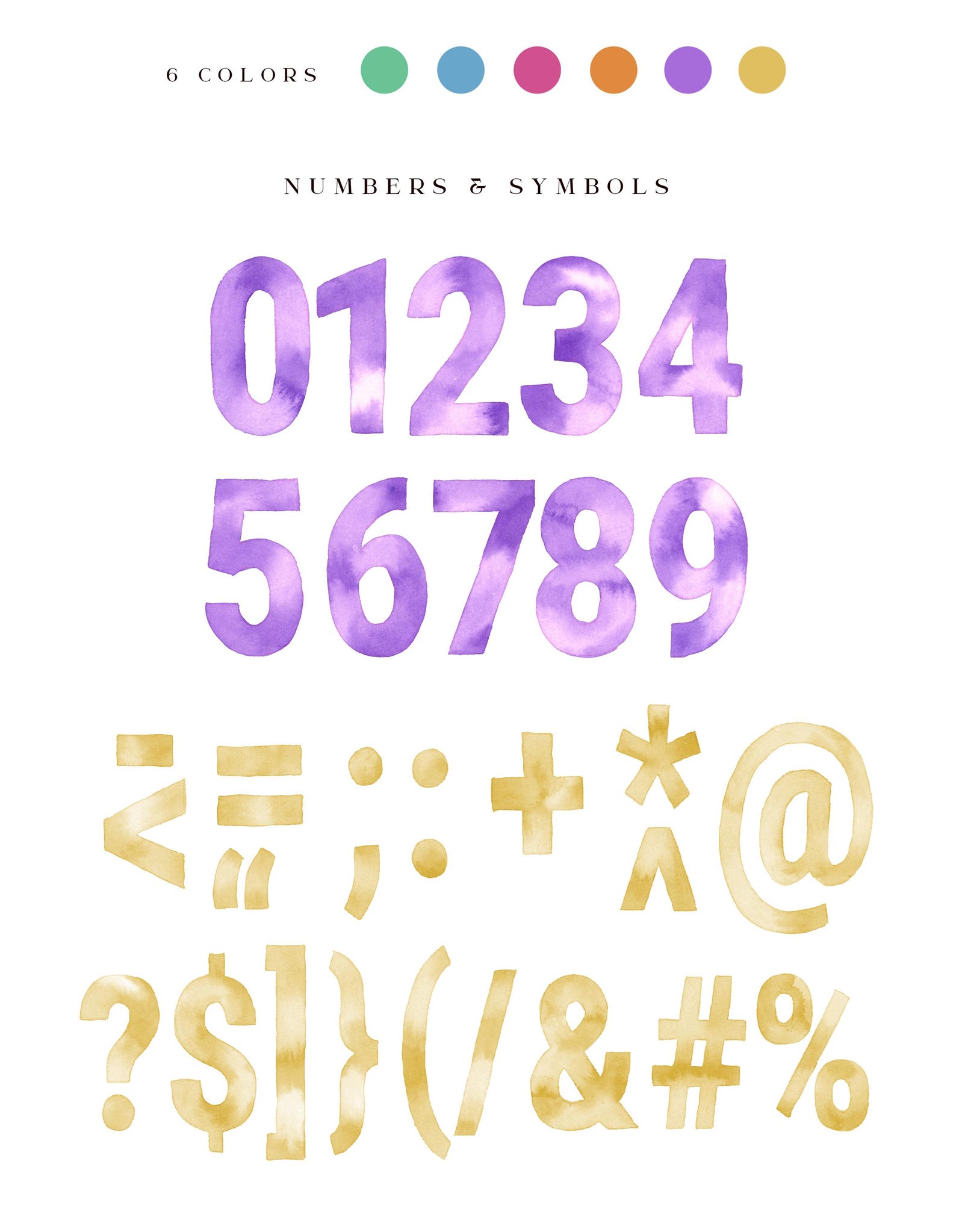 Watercolor Rainbow Alphabet Clipart: Kids Font (digital PNG) - Etsy