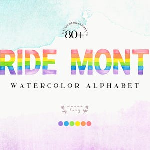 Pride Month Alphabet Clipart, Colorful Letter Watercolor, Pride Clipart ...