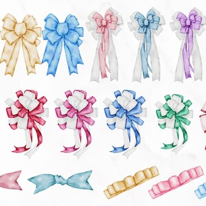 Watercolor Ribbon Bow Clipart Collection, Instant Download, PNG - Etsy