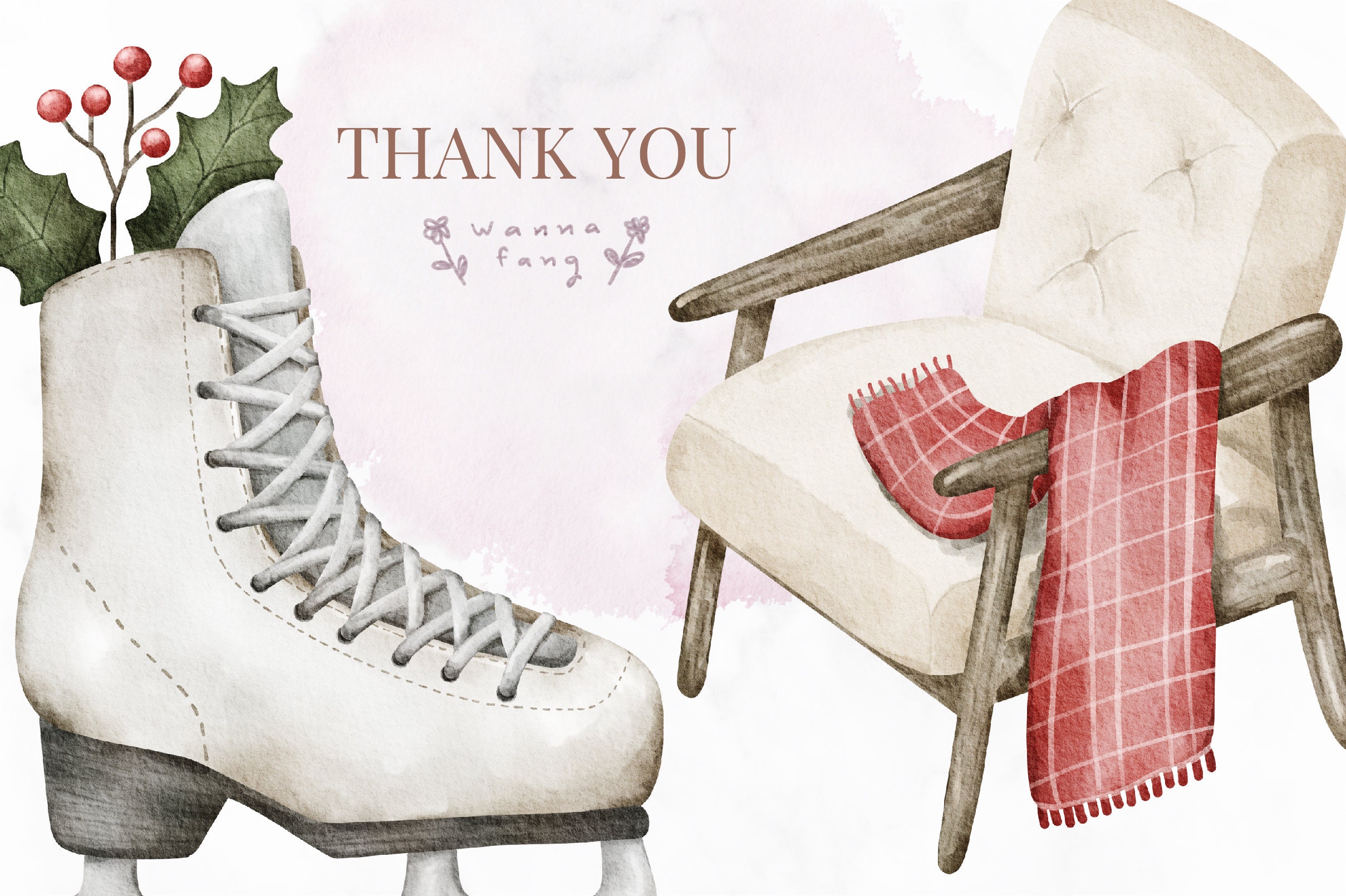 Cozy Christmas Watercolor Clipart Set, Christmas Ornaments, Digital ...