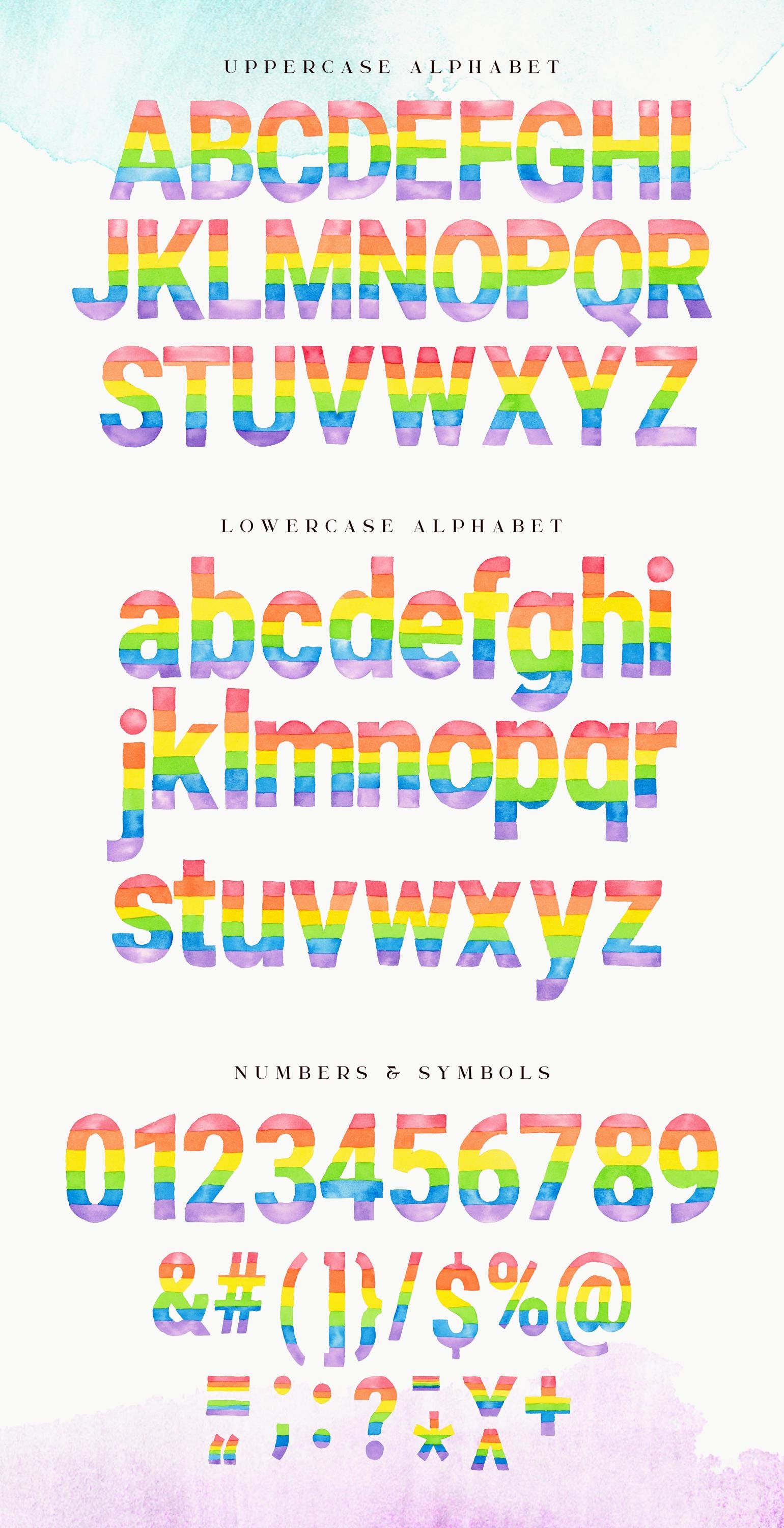 Pride Month Alphabet Clipart, Colorful Letter Watercolor, Pride Clipart ...