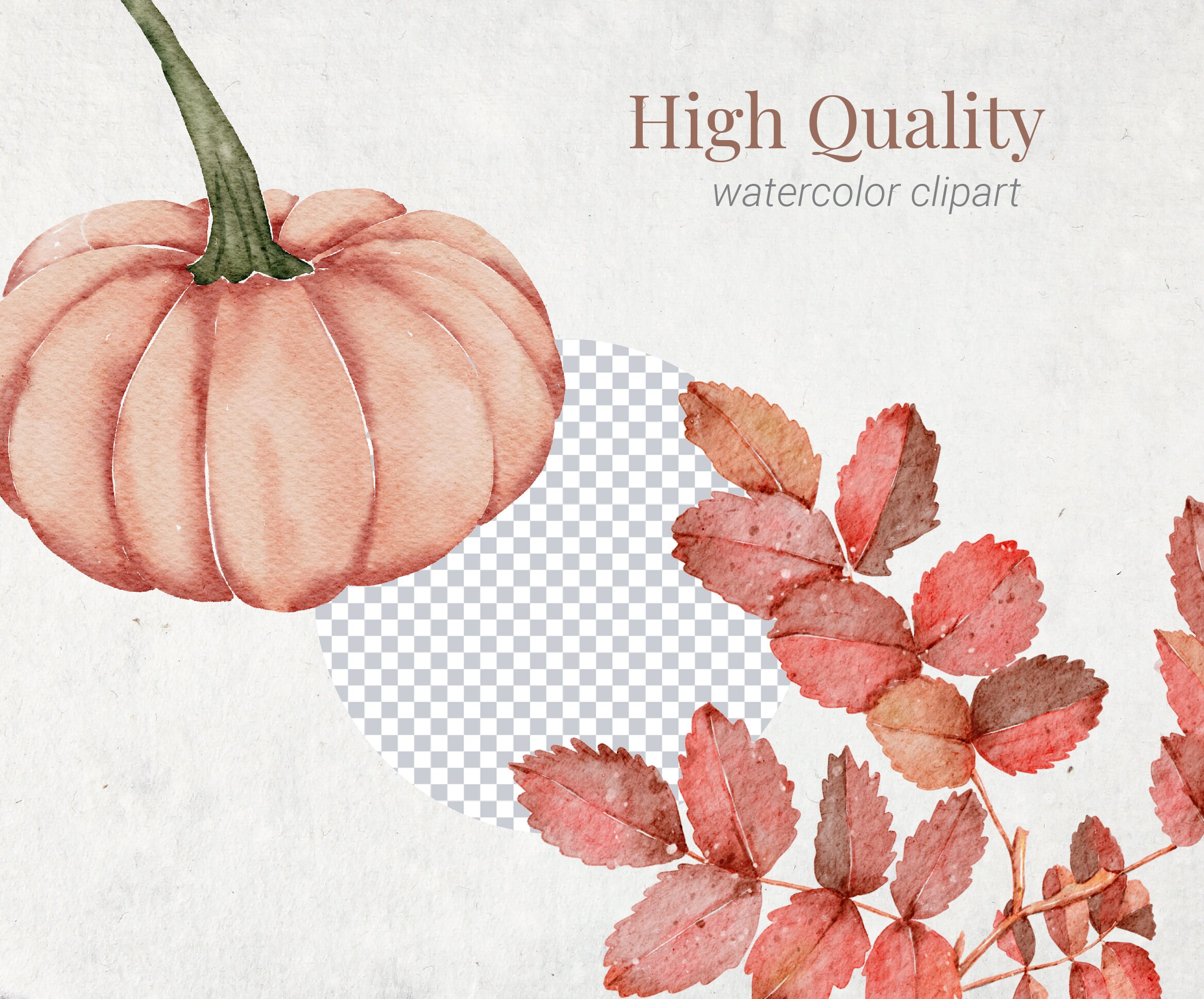 Autumn Watercolor Clipart - Watercolor Fall - Pumpkin Clipart - Moody ...