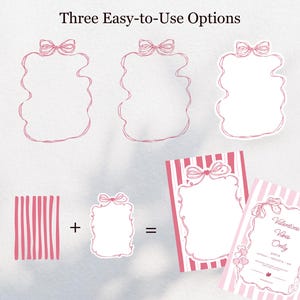 Coquette Valentine Ribbon Frame Clipart - Hand Drawn PNG, SVG, EPS ...
