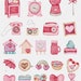 Big Set Valentine's Day Watercolor Clipart, Valentine's Day Element ...