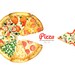 Watercolor Pizza Clipart Collection Pizza Clip Art 8 Hand - Etsy Canada