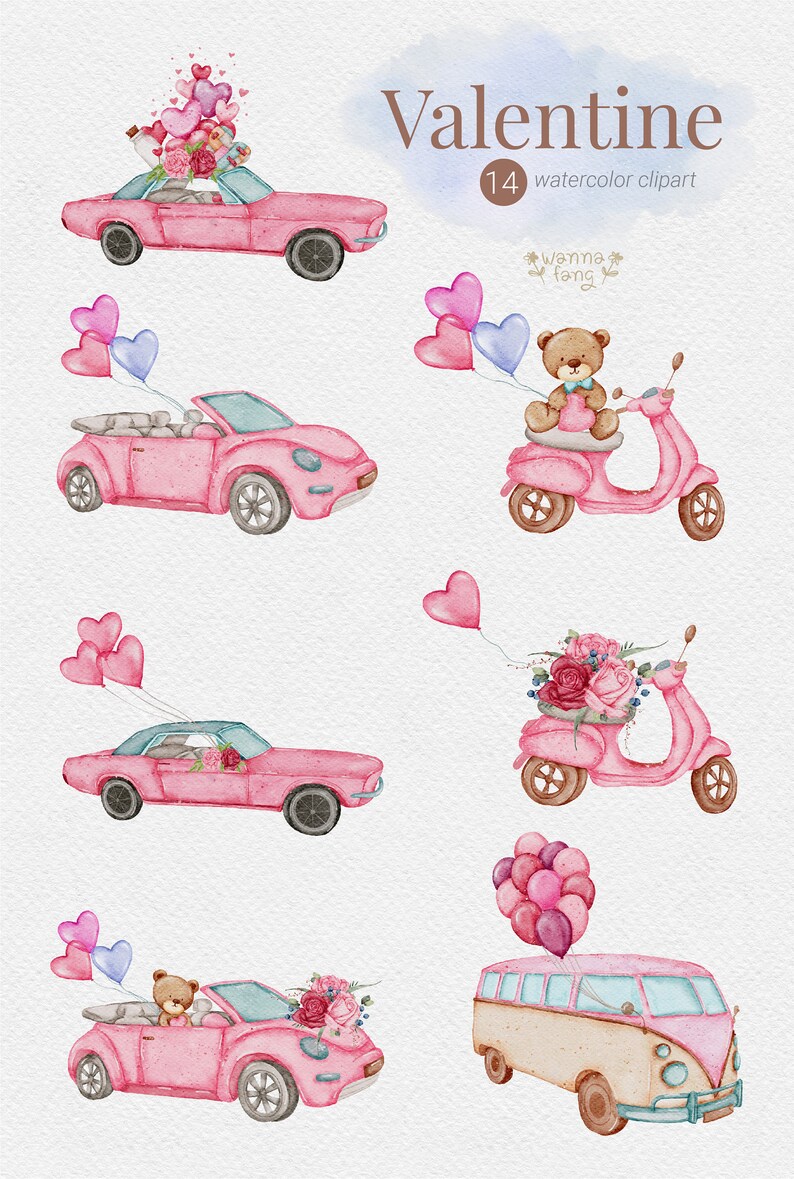 Valentine's Day Watercolor Clipart, Valentine's Day Element, Valentine ...