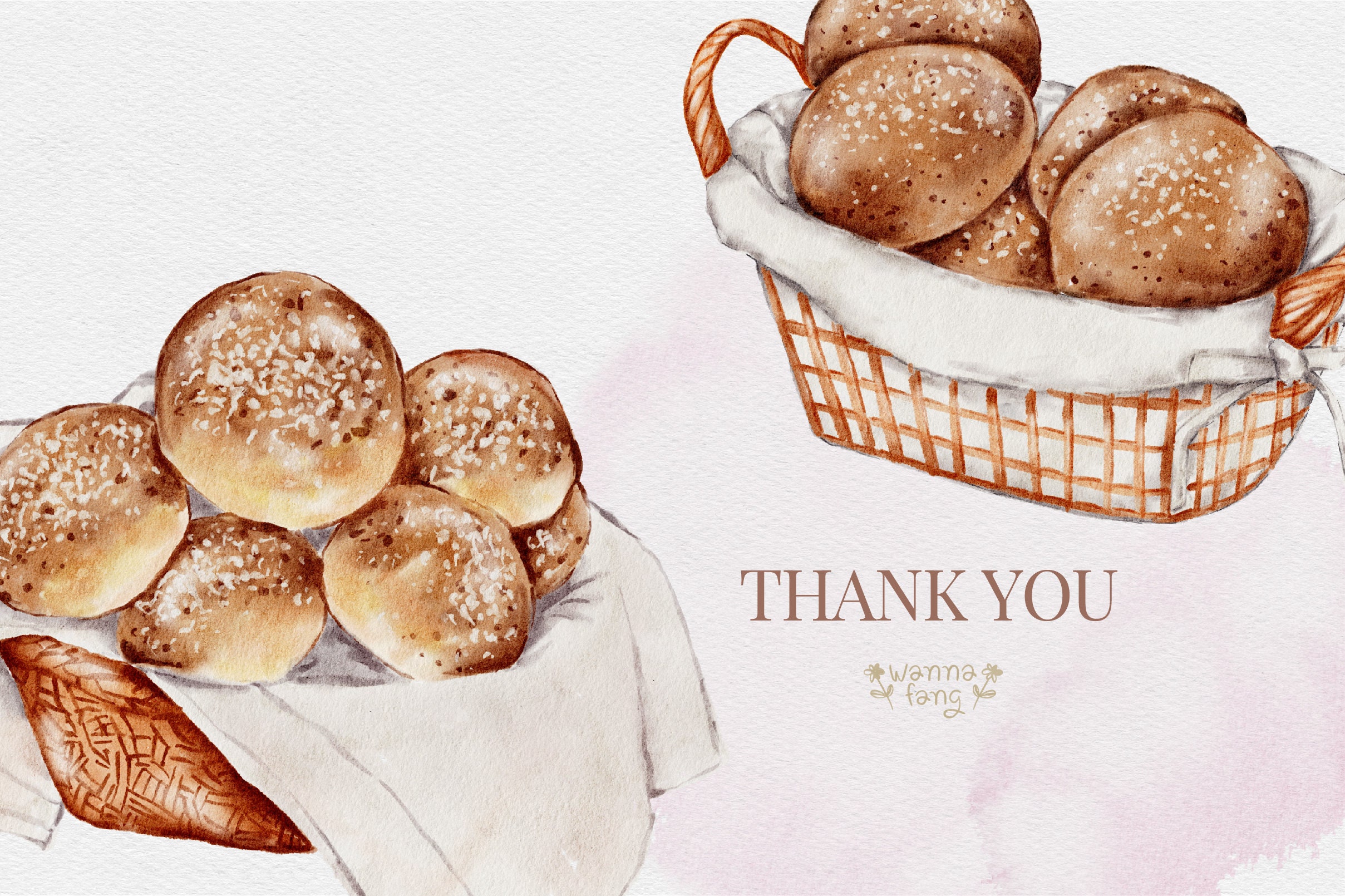 Bread and Bakery Watercolor Clipart Bake Donut Cookie - Etsy