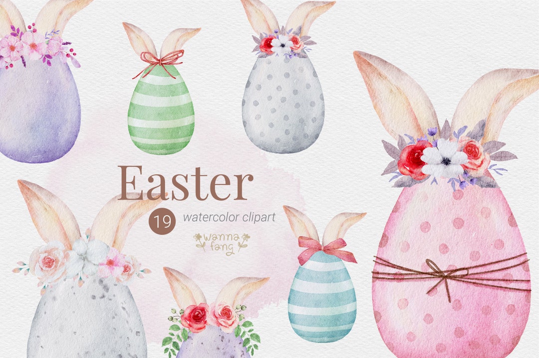 Watercolor Easter Eggs Clipart, Instant Download, PNG - Etsy