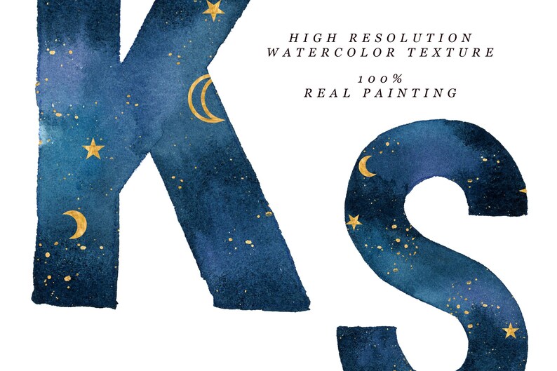 Galaxy Watercolor Alphabet Clipart, Galaxy Letters and Numbers, Space ...