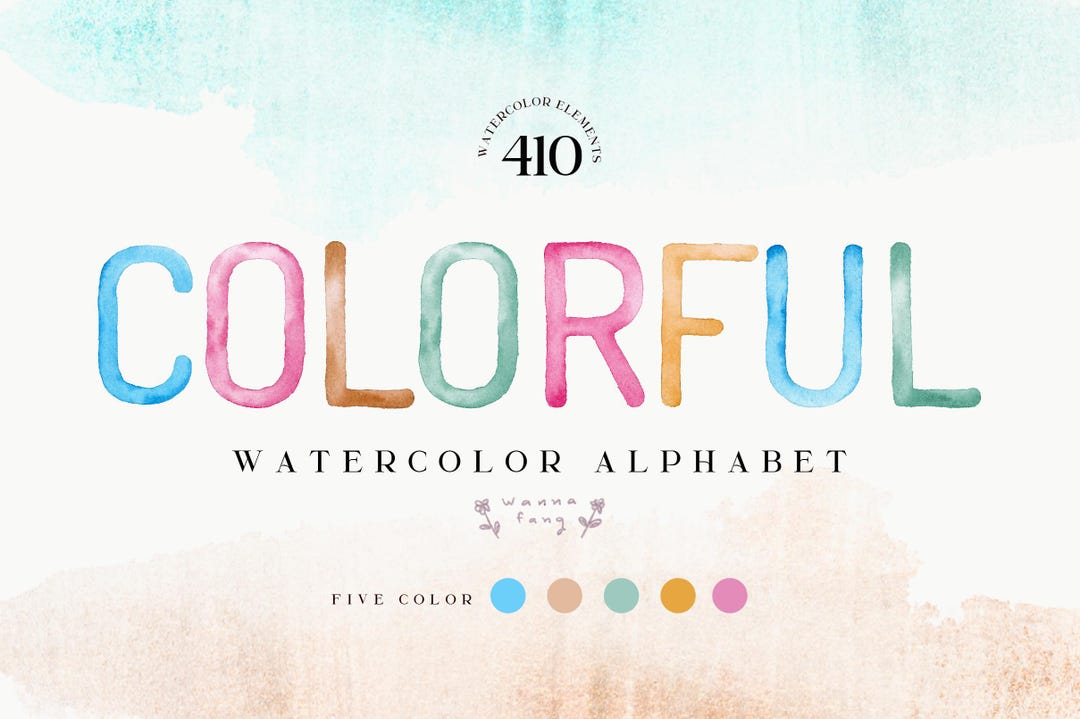 Colorful Letter Watercolor Clipart, Candy Alphabet, Colorful Alphabet ...