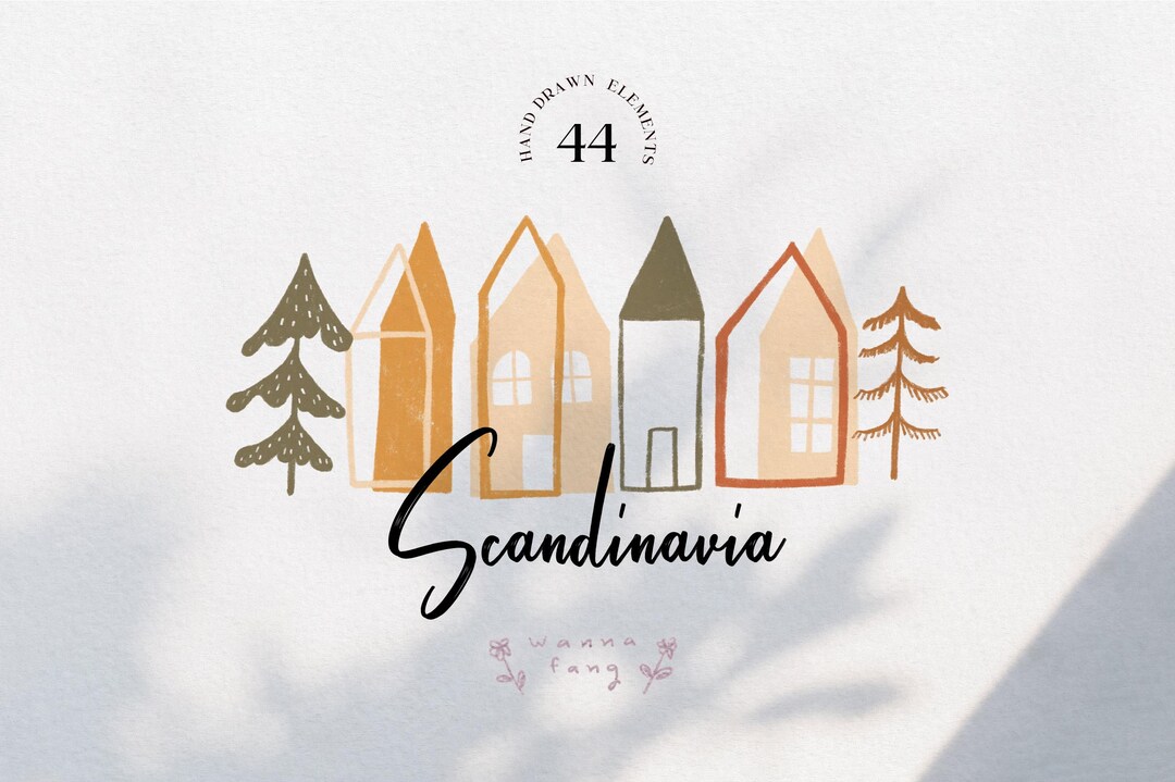 Scandinavian Houses Clipart, Winter Village Png, Scandinavian Christmas ...