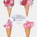 Valentine Waffle Cones Watercolor Clipart, Valentine's Day Element ...