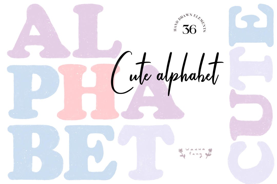 Cute Kids Hand Drawn Alphabet, Funny Font, Colorful Letters Clipart ...