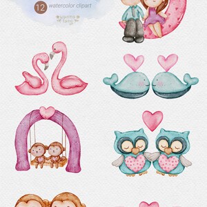 Valentine Couple Watercolor Clipart, Valentine's Day Element, Valentine ...