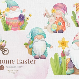 Watercolor Easter Gnome Clipart, Instant Download, PNG - Etsy