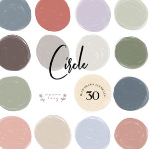 Hand Drawn Boho Circle Clipart, Planner Clipart, Circle Frames, Circle ...