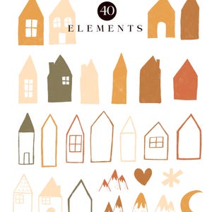 Scandinavian Houses Clipart, Winter Village Png, Scandinavian Christmas ...