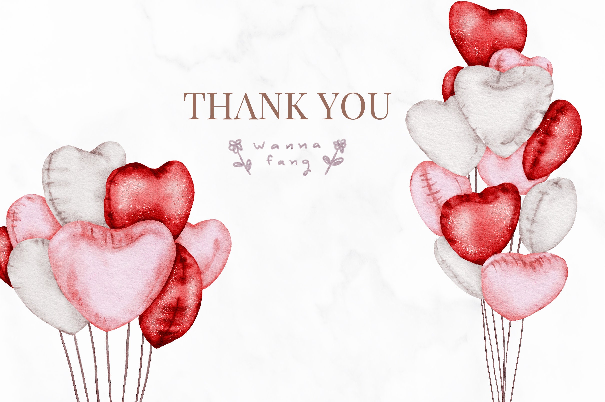 Watercolor Valentine Balloons Clipart, Red Balloons, Party, Instant ...