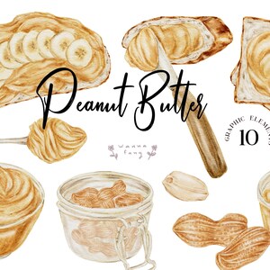 Watercolor Peanut Butter Clipart, Watercolor Peanut, Food Clipart ...