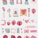 Big Set Valentine's Day Watercolor Clipart, Valentine's Day Element ...