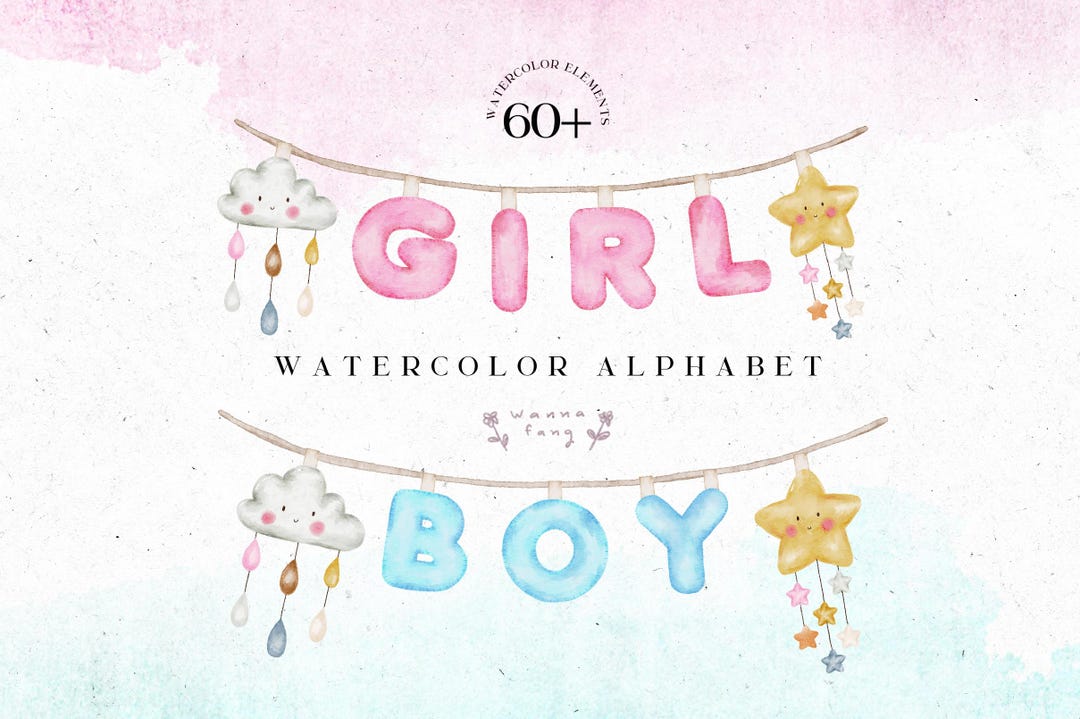 Colorful Letter Watercolor Clipart, Candy Alphabet, Colorful Alphabet ...