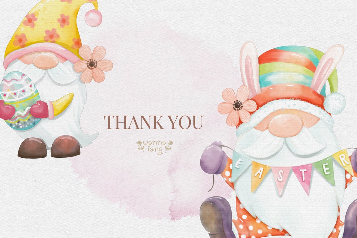 Watercolor Easter Gnome Clipart, Instant Download, PNG - Etsy