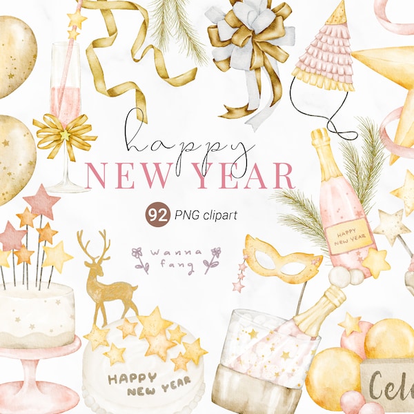 New Year Clipart - Etsy